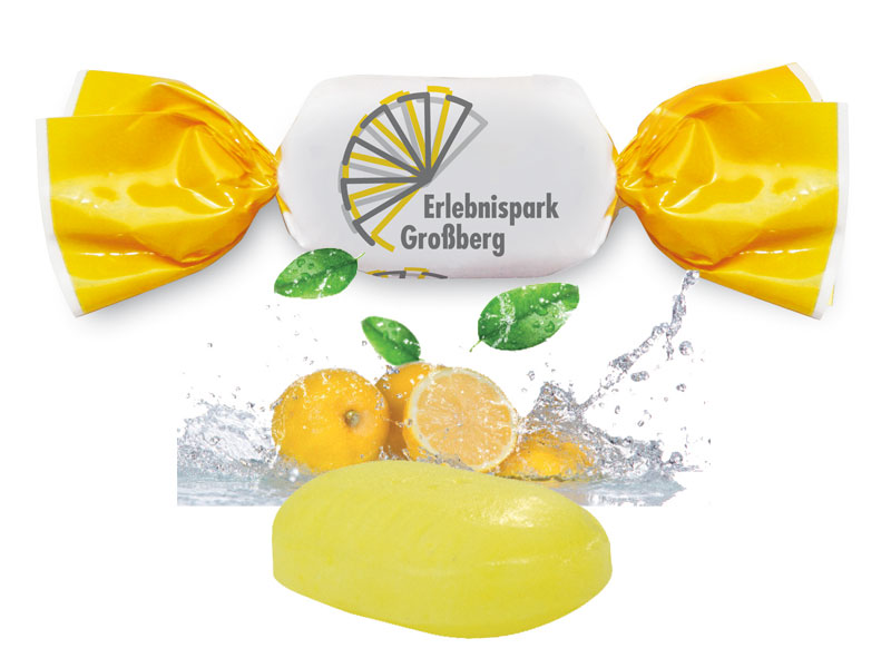 Zitronen Bonbons mit Logo